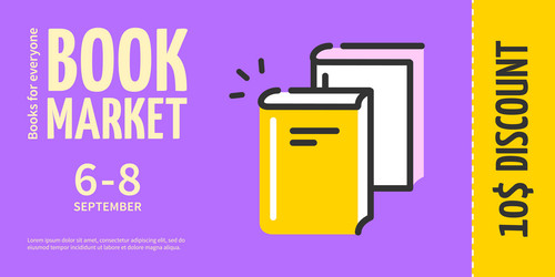 Bookstore club festival and market horizontal Vector Image