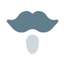 Dandy style mustache with a tip like shape beard Vector Image