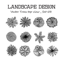 Tree plan top view for landscape set 1 Royalty Free Vector