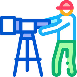 Human with photo camera icon Royalty Free Vector Image