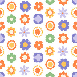 Retro floral square background granny style Vector Image
