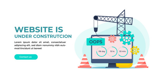 Website under construction landing page Royalty Free Vector