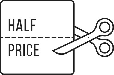 Logo for half price sale Royalty Free Vector Image