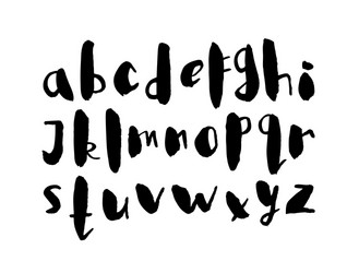 Female lettering alphabet hand made ink font hand Vector Image