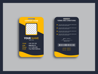 Id card template front and back Royalty Free Vector Image
