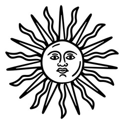 Official argentinian sun black Royalty Free Vector Image
