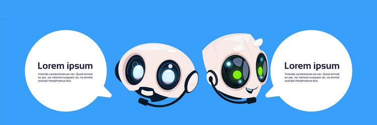 Chatbot technology outline blue banner - chatter Vector Image