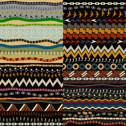 Set of seamless textures african Royalty Free Vector Image