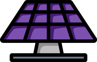 Solar panel battery icon outline eco Royalty Free Vector