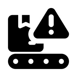 Warning indication in conveyor machine Royalty Free Vector