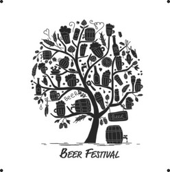 Beer tree sketch for your design Royalty Free Vector Image