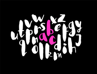 Female lettering alphabet hand made ink font Vector Image
