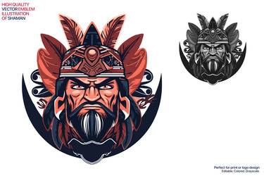 Indian chief mascot esport emblem logo design Vector Image