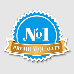 Quality sticker with gold ribbon Royalty Free Vector Image