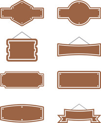 Blank western sign board graphic design template Vector Image