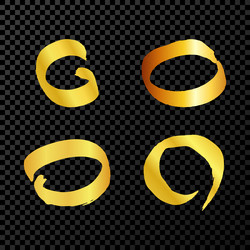 Gold grunge brush strokes in circle form Vector Image