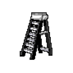 Metal step ladder safety game pixel art Royalty Free Vector