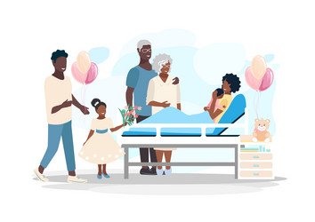 Visitors in the hospital Royalty Free Vector Image