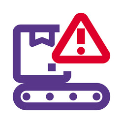 Warning indication in conveyor machine Royalty Free Vector