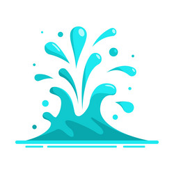 Water splash in the flat cartoon style isolated Vector Image