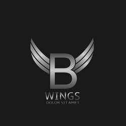 Elegant initial b wing logo Royalty Free Vector Image