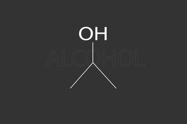 Isopropyl alcohol skeletal chemical formula Vector Image
