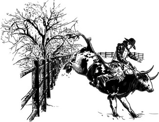 An hand drawn freehand - rodeo Royalty Free Vector Image