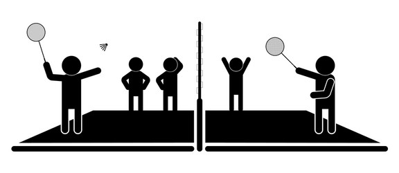 Badminton Sketch Court Vector Images (76)