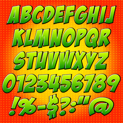 Comics style alphabet collection set eps Vector Image