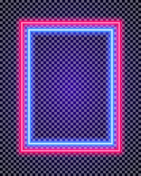 Neon frame red color on transparent Royalty Free Vector