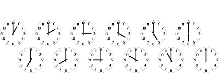 Strict office clock face flat isolated on white Vector Image