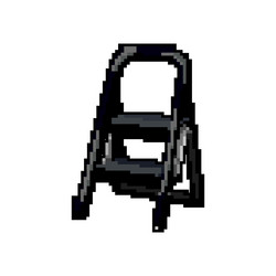 Metal step ladder safety game pixel art Royalty Free Vector