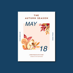 Autumn season poster layout design with leaves Vector Image