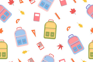 Background with school supplies seamless pattern Vector Image