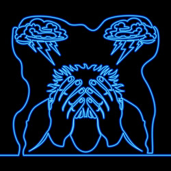 Continuous line brain stimulation neon concept Vector Image