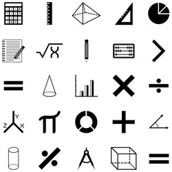 Math icon set Royalty Free Vector Image - VectorStock