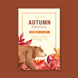 Autumn season poster layout design with leaves Vector Image