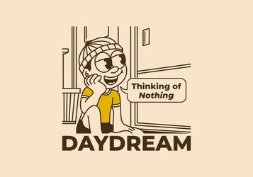 Daydream thinking of nothing a boy wearing Vector Image