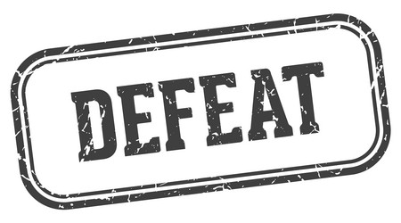 Defeat stamp rectangular on white Royalty Free Vector Image