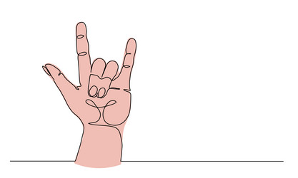 Rock finger gesture line icon cool hand sign Vector Image