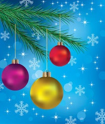 Winter holiday with christmas balls Royalty Free Vector