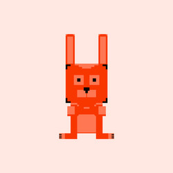Pixelated bunny 8 bit pixel art - isolated Vector Image