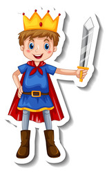 Young prince cartoon Royalty Free Vector Image