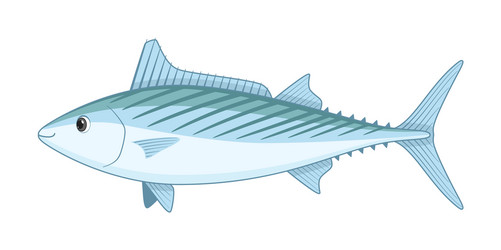 Flat needlefish fish on a white background Vector Image