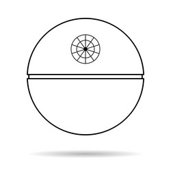 Death star icon with shadow mobile space station Vector Image