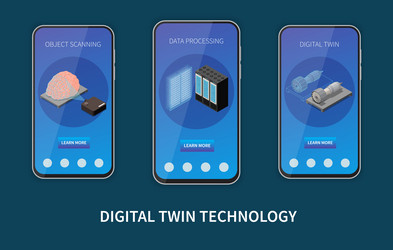 Digital twin set Royalty Free Vector Image - VectorStock