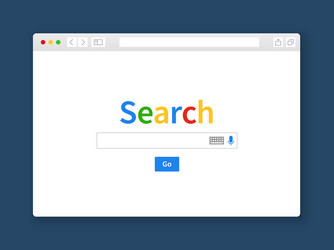 Internet search window browser engine Royalty Free Vector