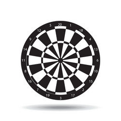 Darts in dartboard sketch engraving Royalty Free Vector
