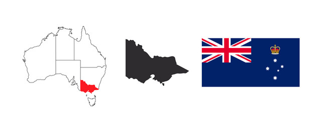 Australian map with icons set sketch for your Vector Image