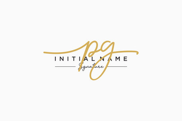 Initial pg signature logo template hand drawn Vector Image